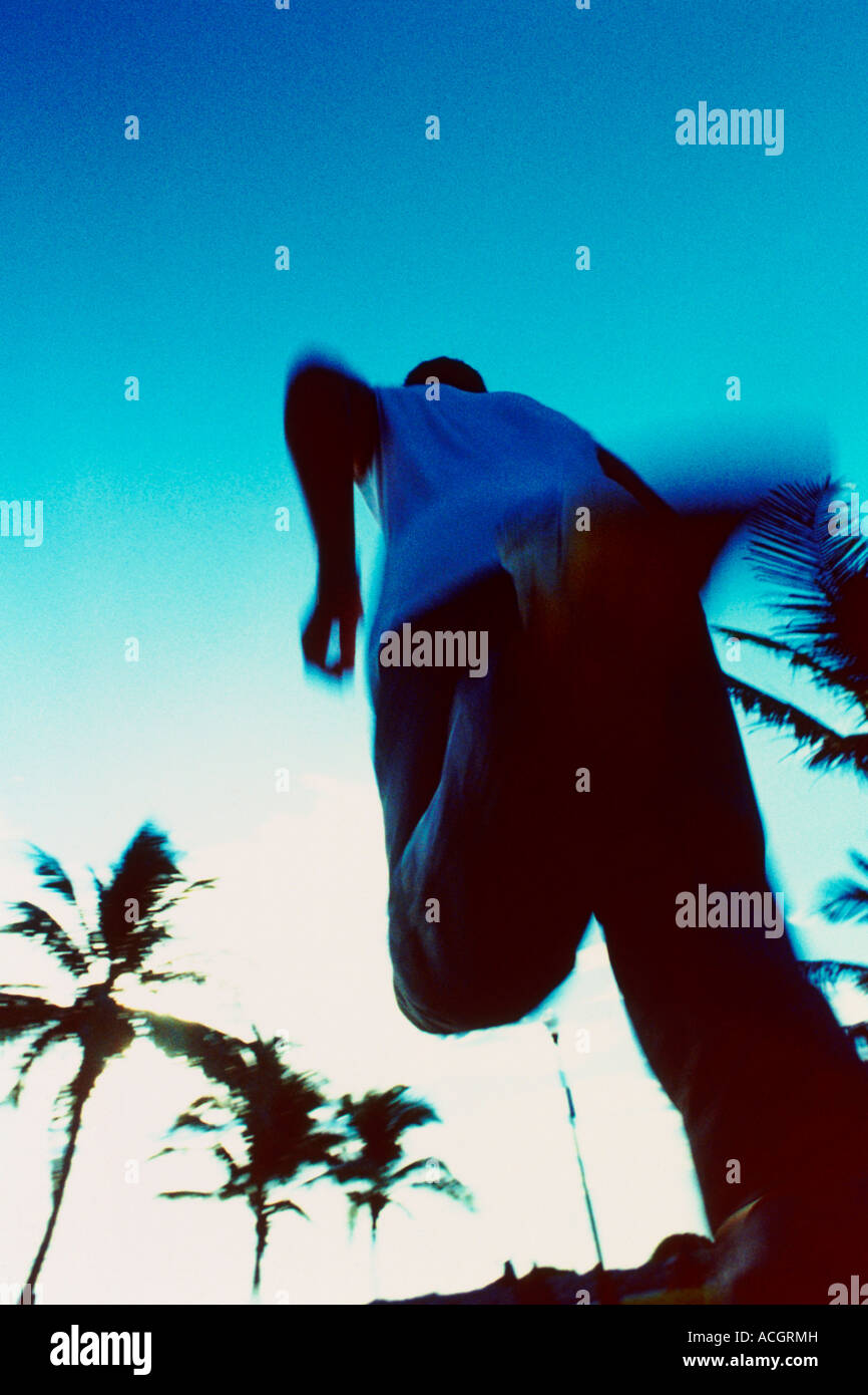 Man running view from the back Stock Photo - Alamy