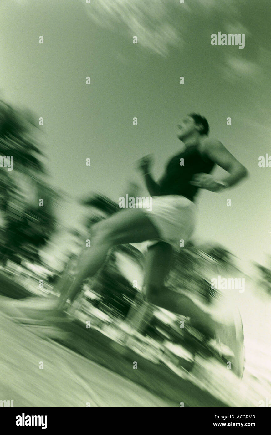 Black and white running man hi-res stock photography and images - Alamy