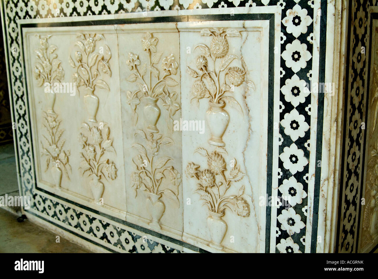 Marble carved flowers on decorative marble slabs installed in Jaipur ...