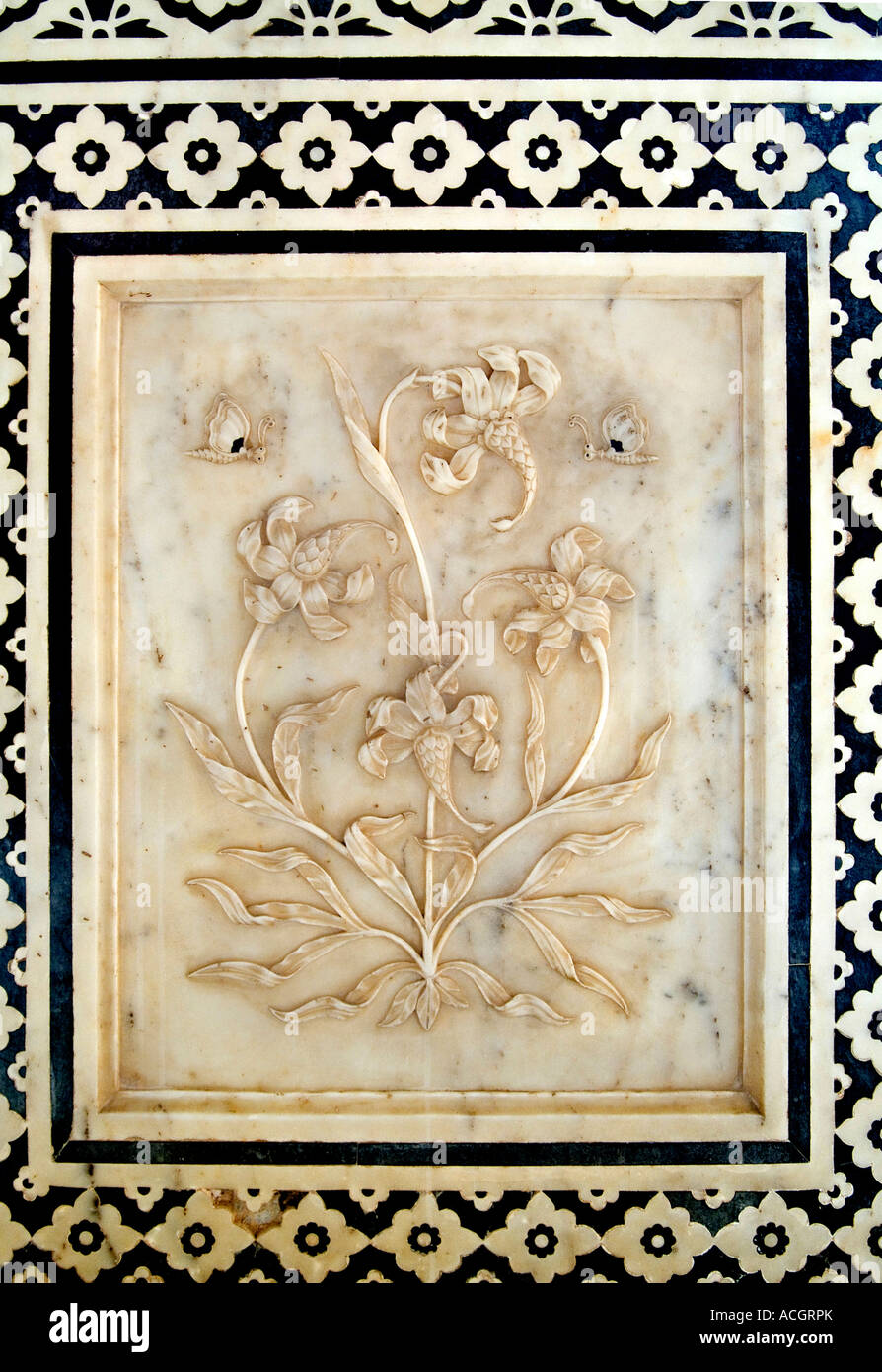 Marble carved flowers on decorative marble slabs installed in Jaipur ...