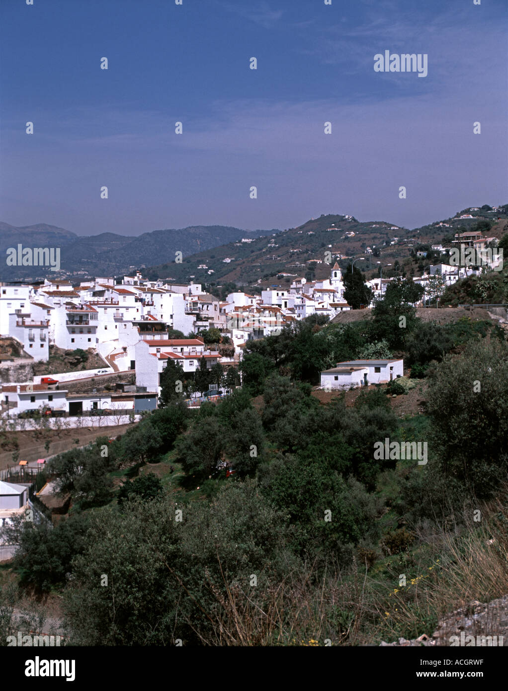 The white village of Sayalonga Stock Photo - Alamy