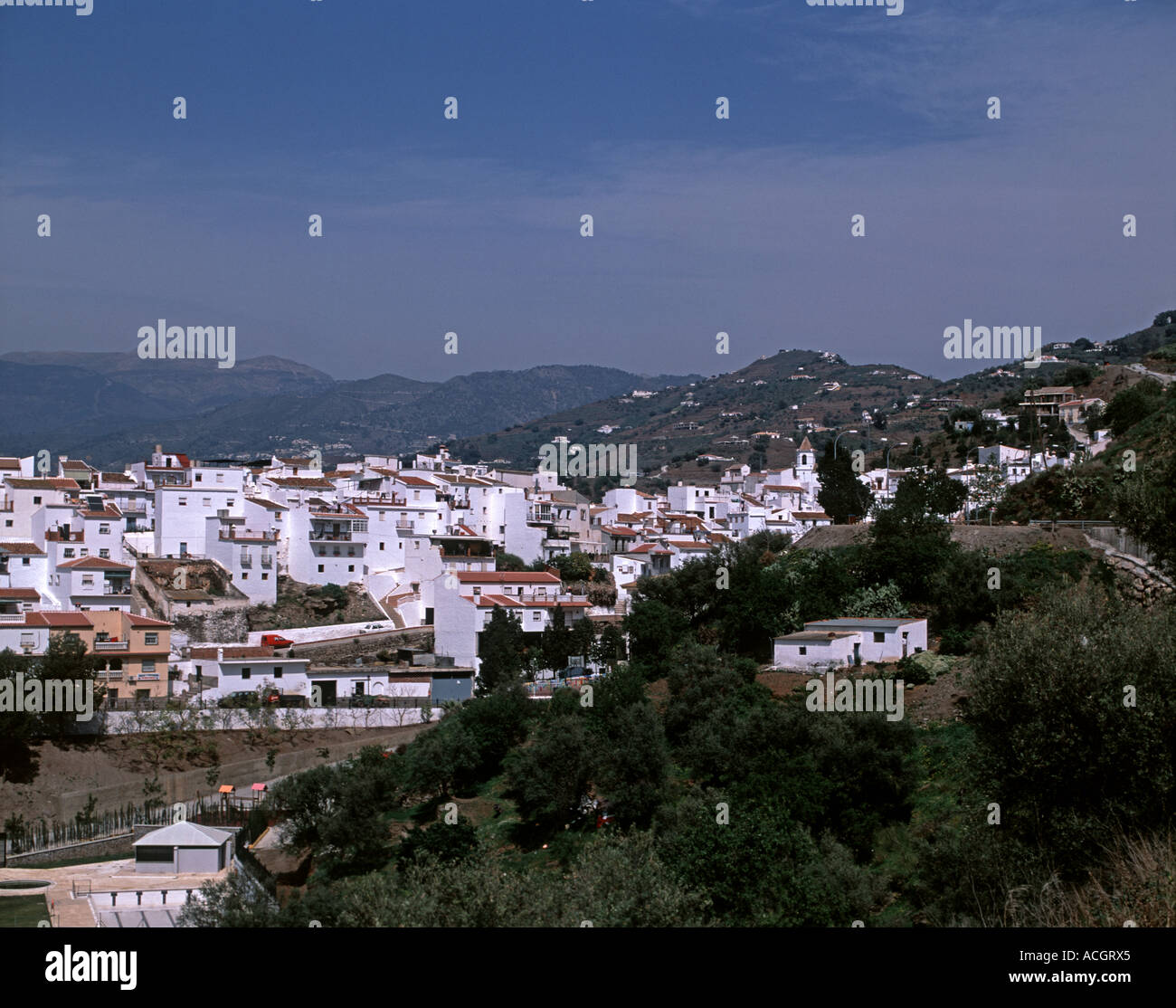 The white village of Sayalonga Stock Photo - Alamy