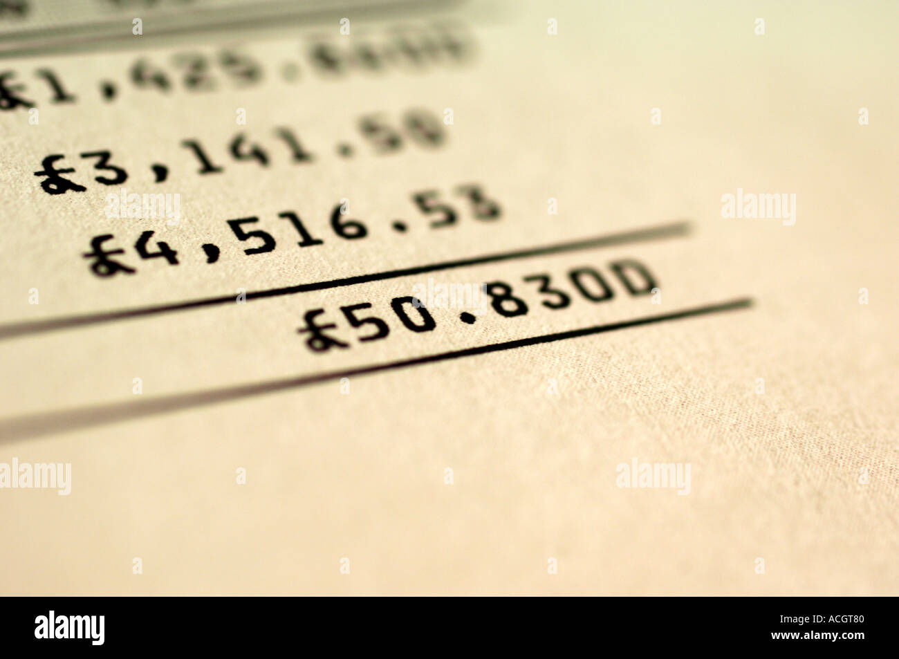 Overdrawn bank statement hi-res stock photography and images - Alamy