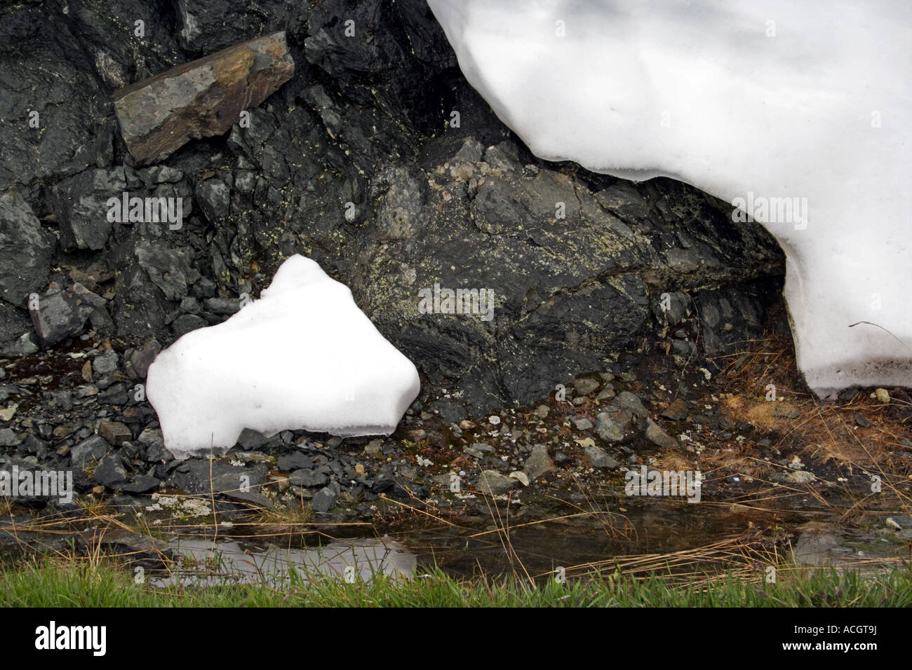 Snow and rocks Stock Photo - Alamy