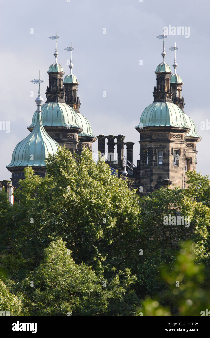 Donaldson's College rising through the Edinburgh treetops in Scotland ...