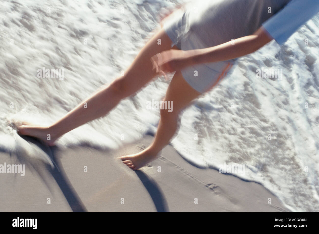 Close up on woman walking on the beach Stock Photo - Alamy