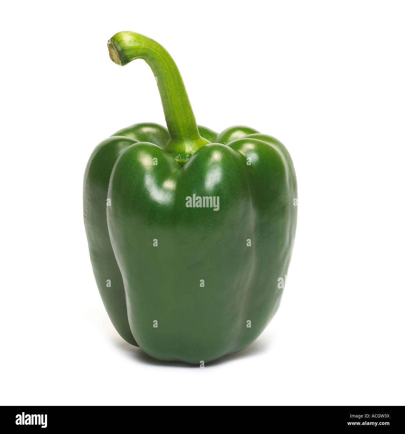 Ripe red bell pepper with green stalk Cut Out Stock Images & Pictures ...