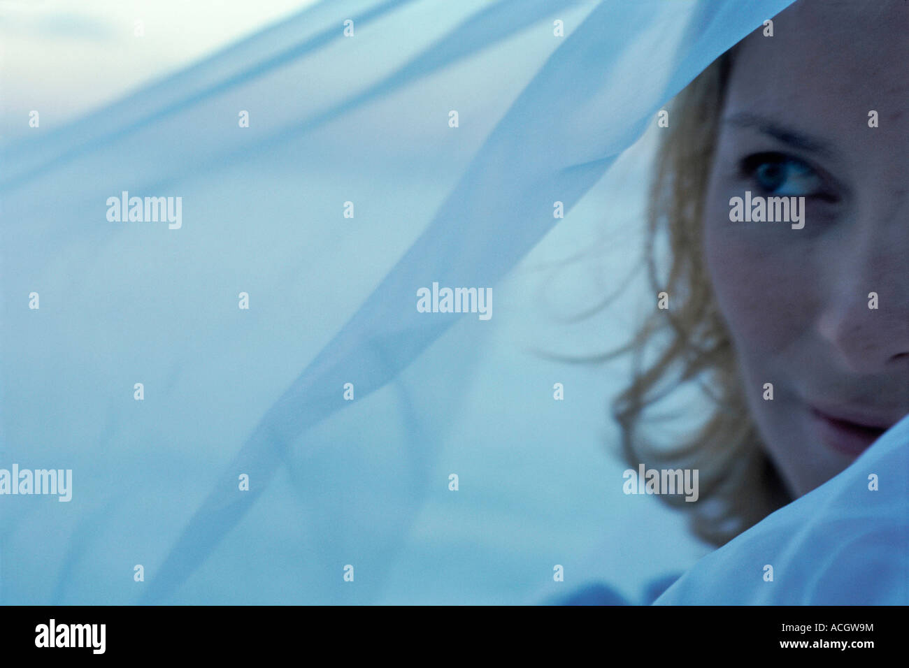 Portrait woman in transparent veil Stock Photo - Alamy