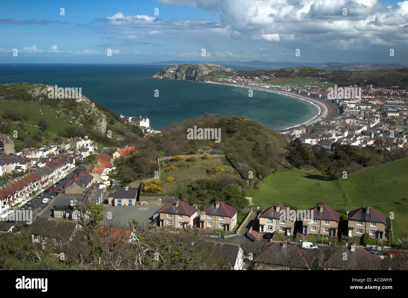 View of Llandudno and Little Orme from Great Orme, North Wales Stock Photo - Alamy