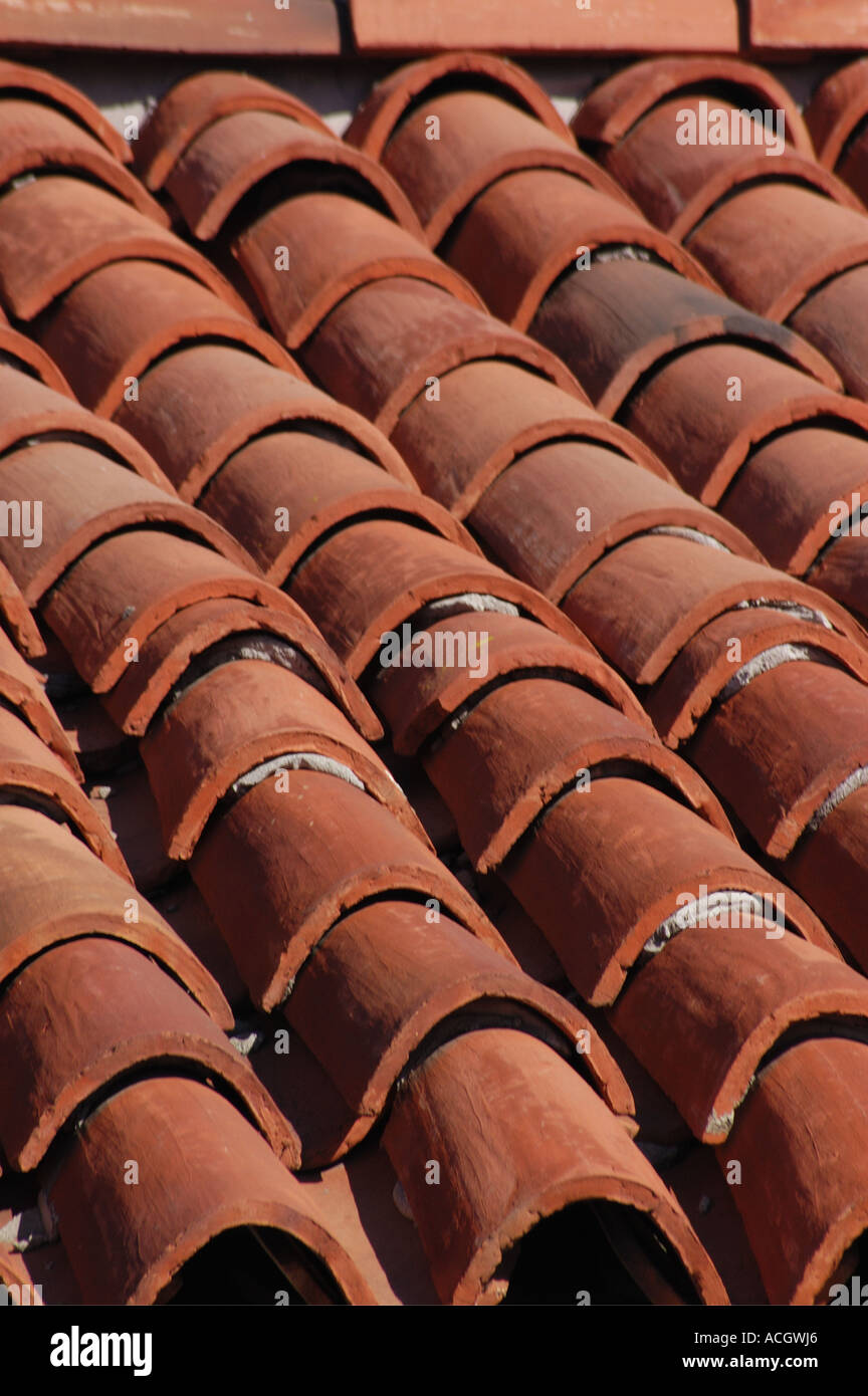 Red Adobe Tile Roof Stock Photo - Alamy