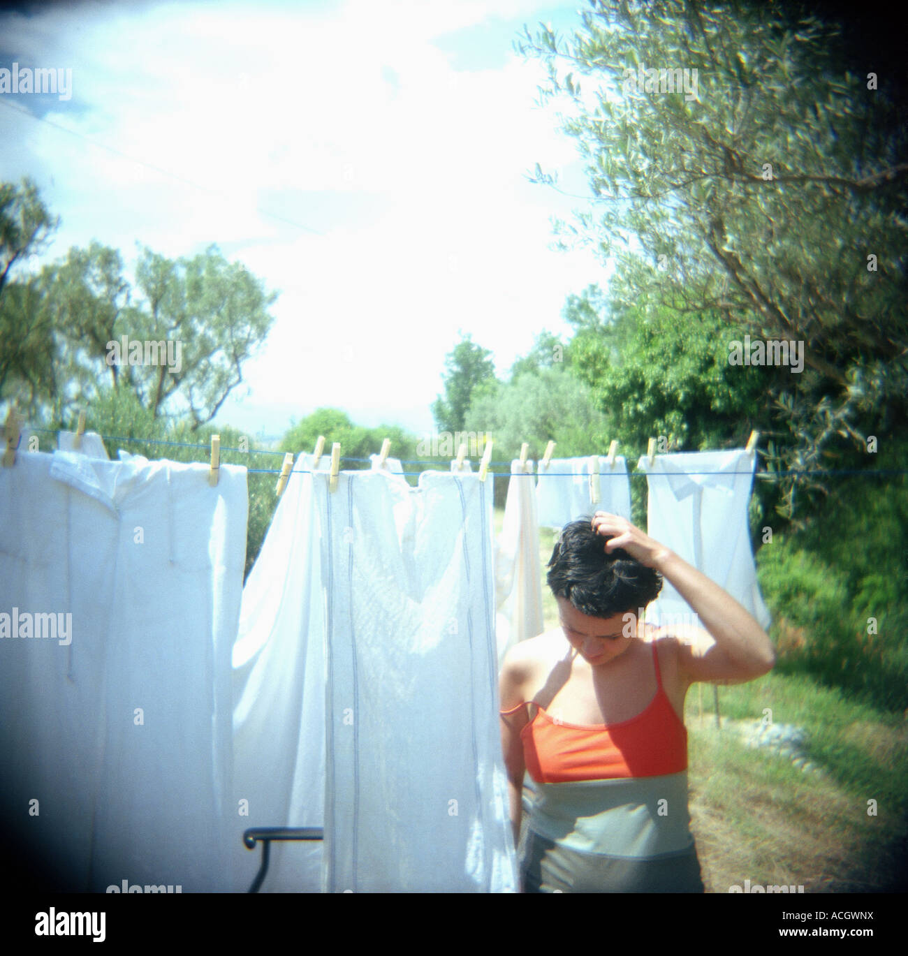 Hanging Out Washing High Resolution Stock Photography and Images - Alamy