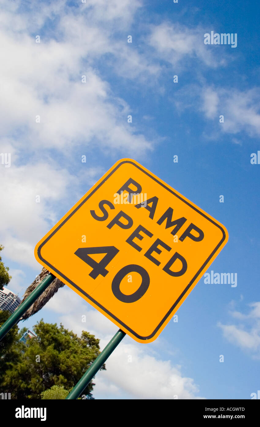 Ramp Speed 40, road sign Perth, Western Australia Stock Photo - Alamy