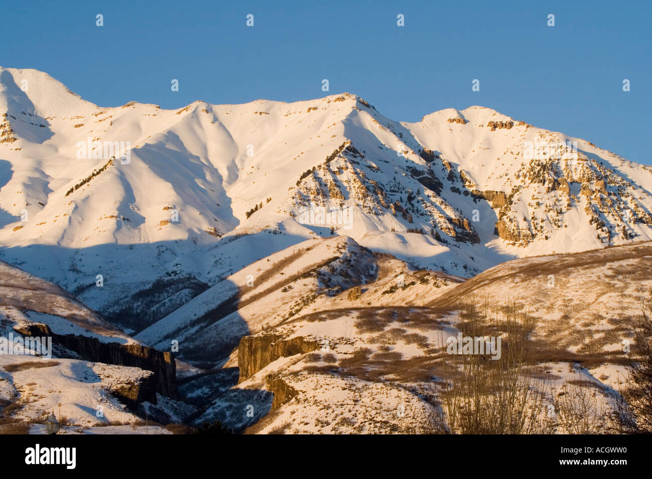 Mount Timpanogos in Utah county Utah taken from the West in the Winter ...