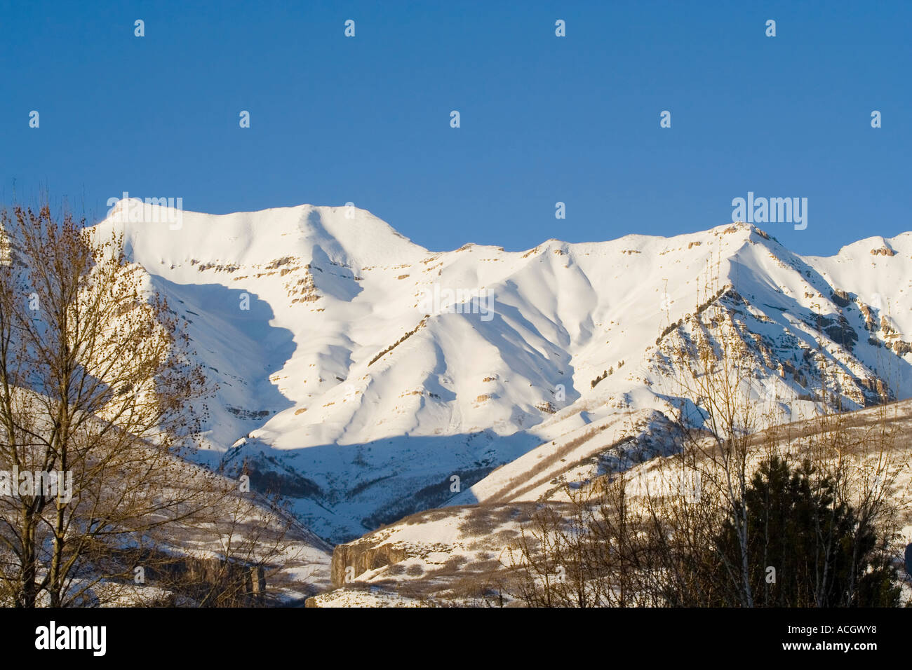 Mount Timpanogos in Utah county Utah taken from the West in the Winter ...