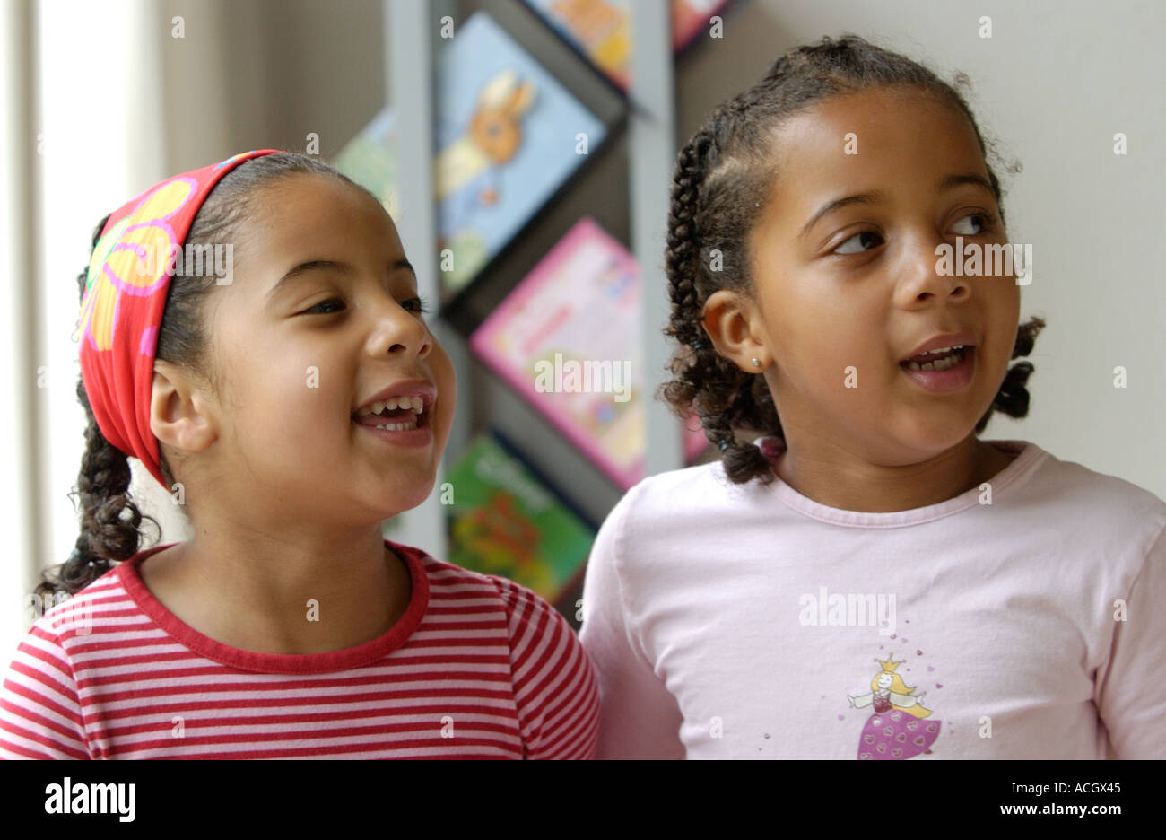 Portrait of two sisters Stock Photo - Alamy