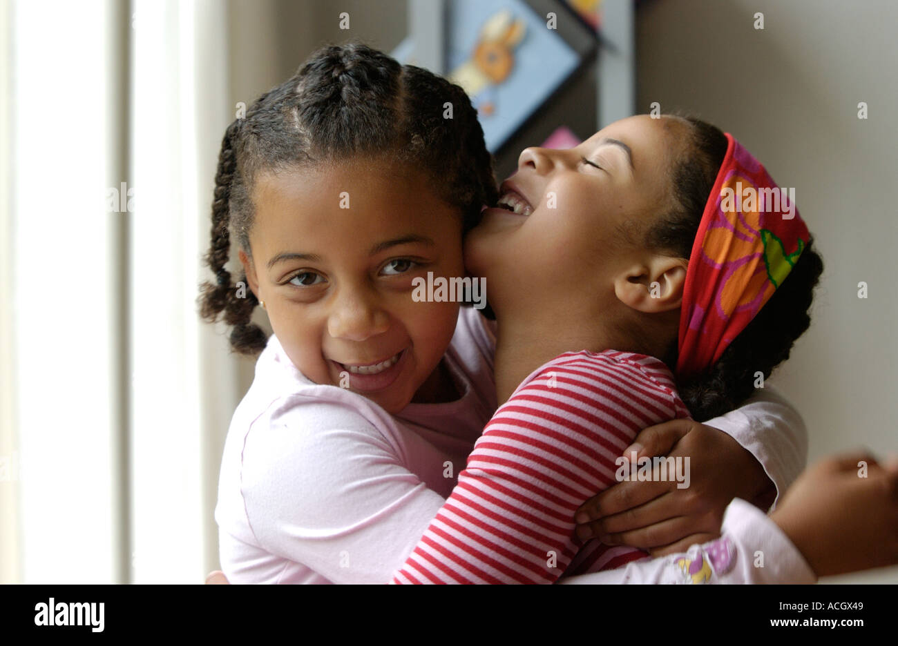 Portrait of two sisters Stock Photo - Alamy