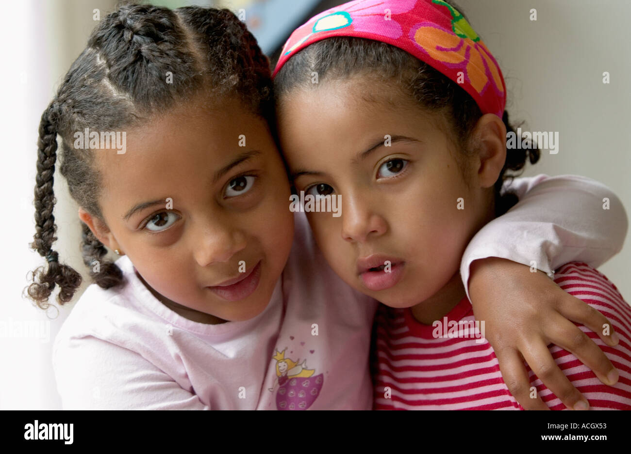 Portrait of two sisters Stock Photo - Alamy