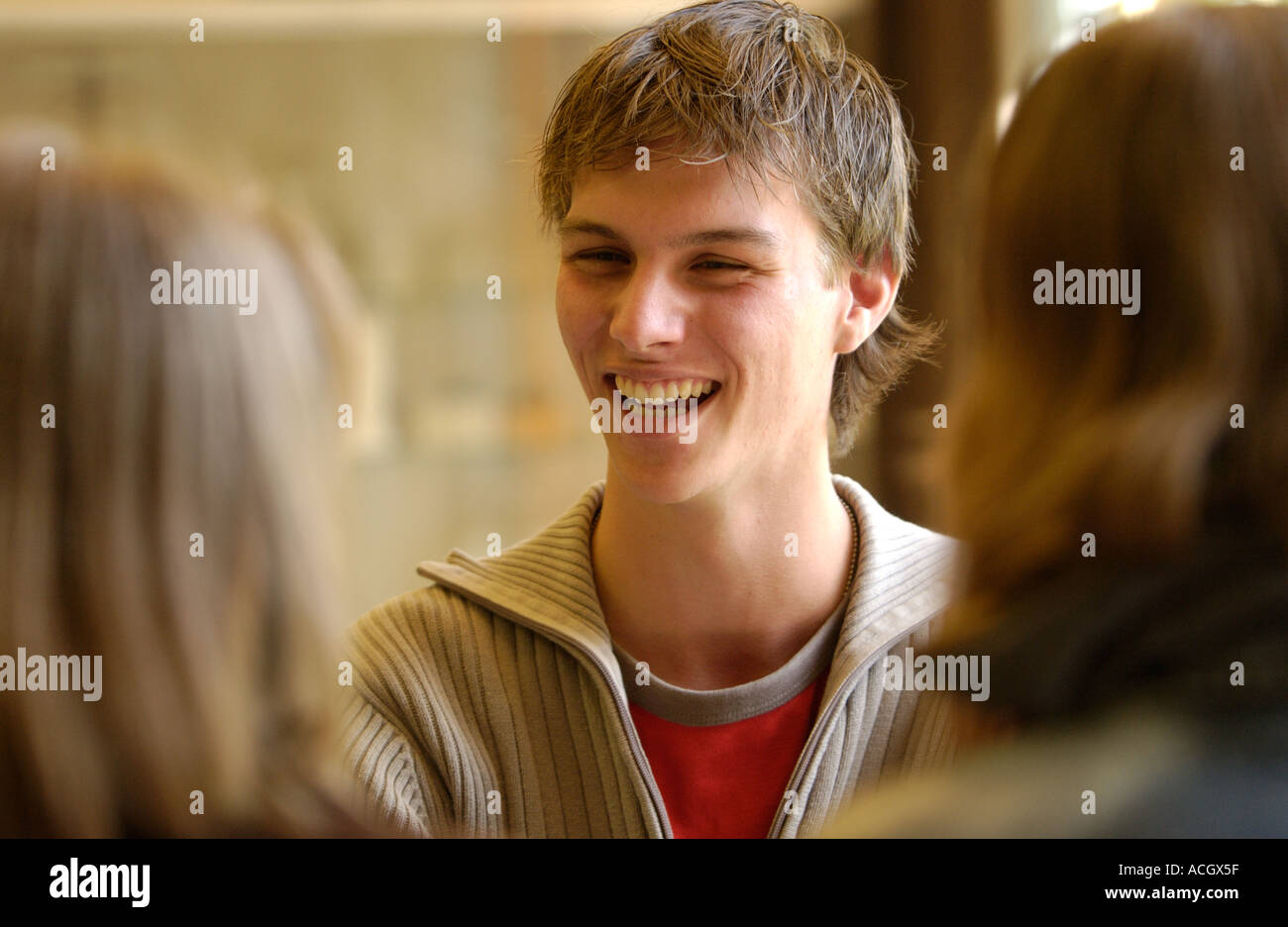 Teenage boy talking to girls Stock Photo - Alamy Teenage boy talking to girls Stock Photo - Alamy