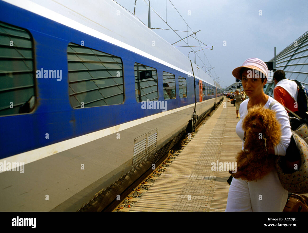 Avignon Provence France TGV Train at Station and People Waiting on ...