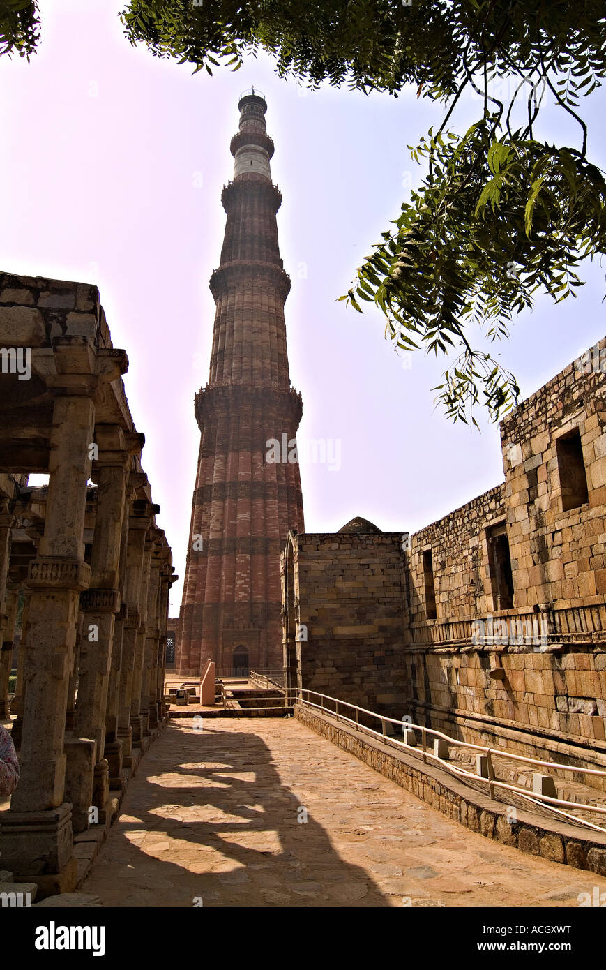 QUTUB MINAR IN DELHI INDIA THE TALLEST BRICK MINARAT IN WORLD Stock ...