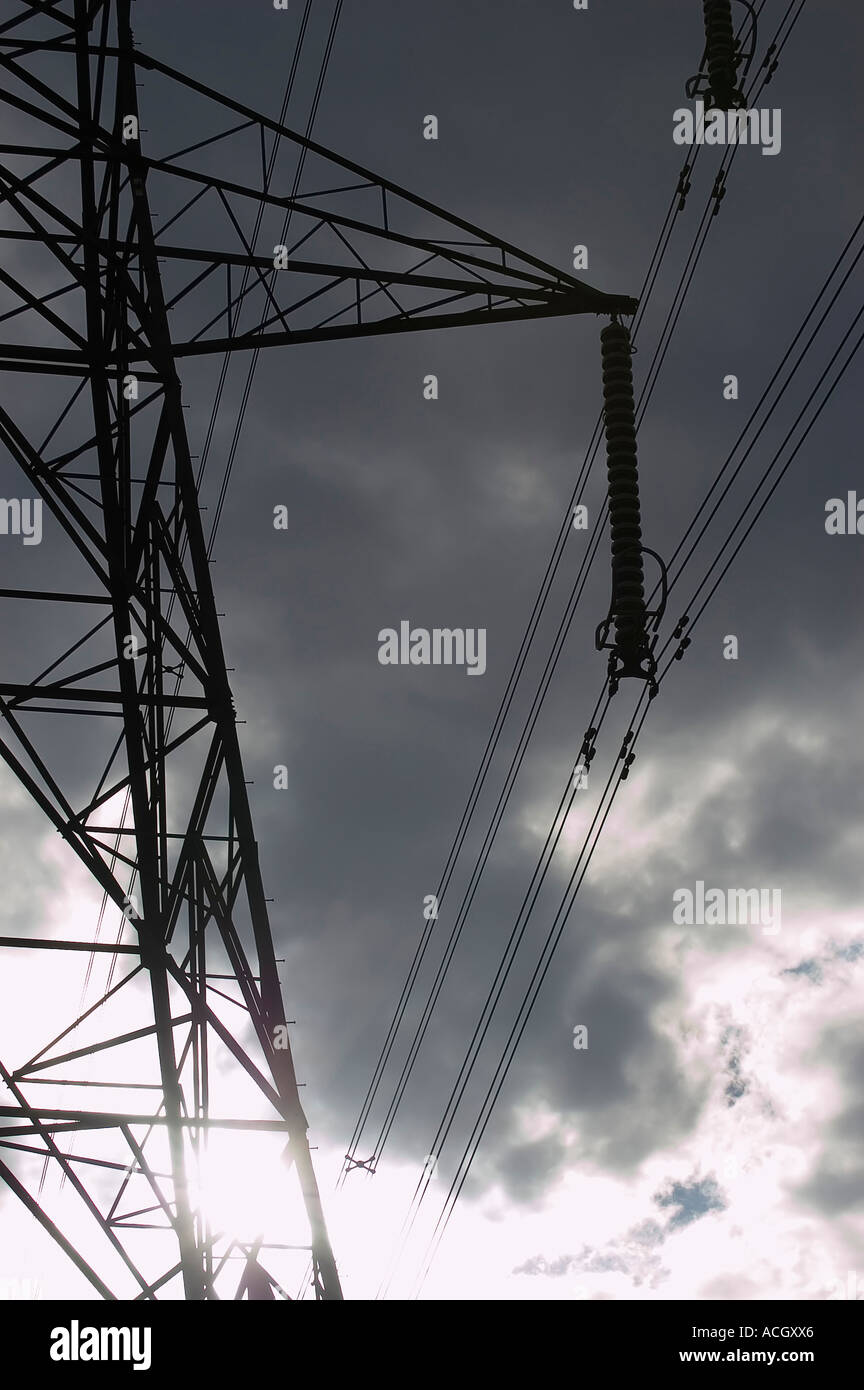 National Grid Electricity Pylons carrying power from Sizewell A and B ...