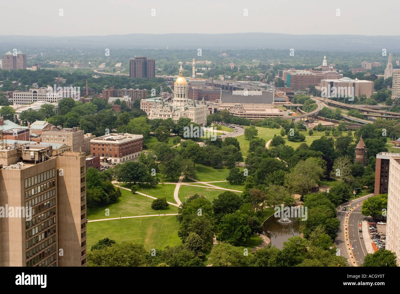 City taken from high up above Stock Photo - Alamy