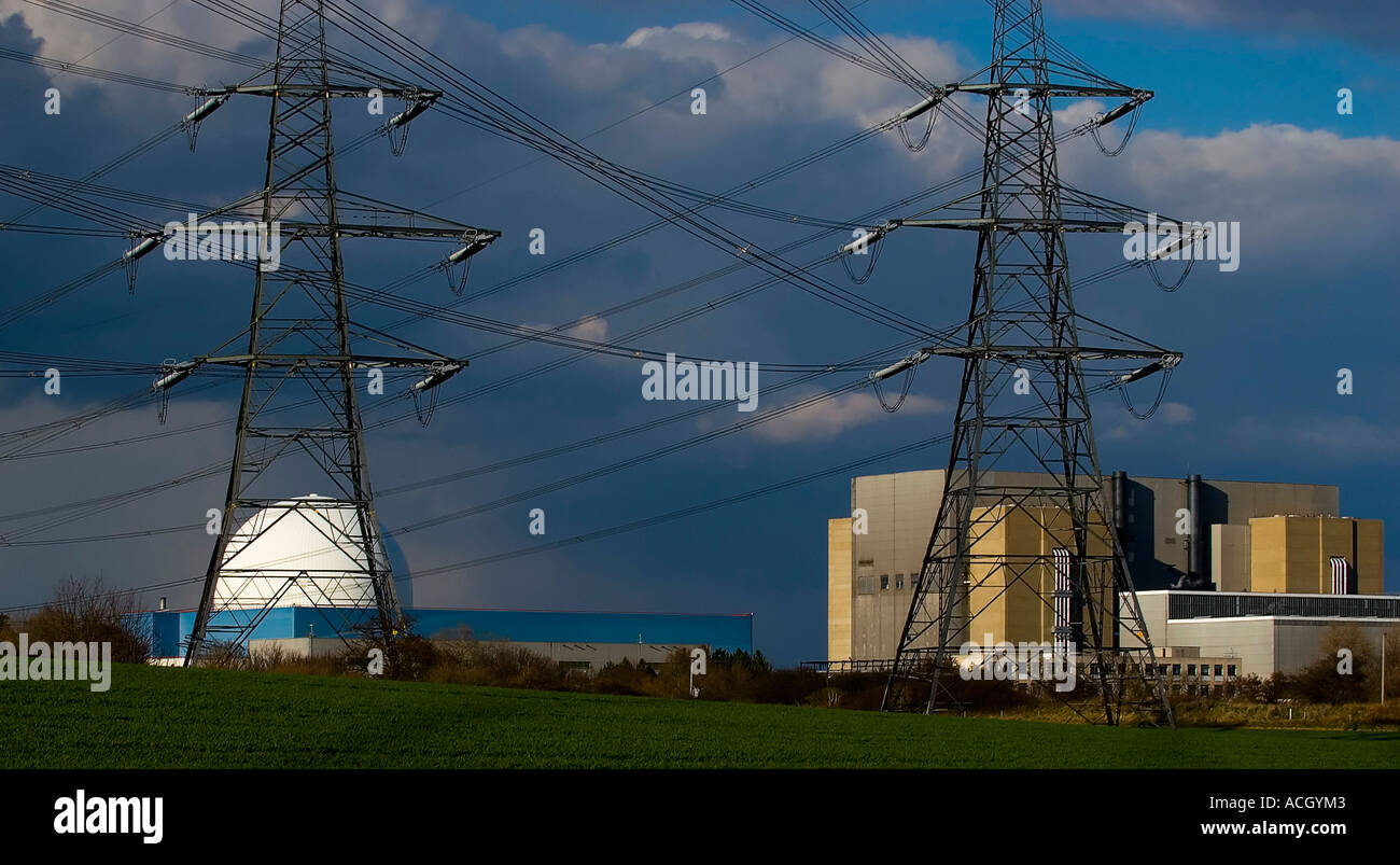 Sizewell A Magnox and B PWR Nuclear Power Stations Suffolk England UK ...