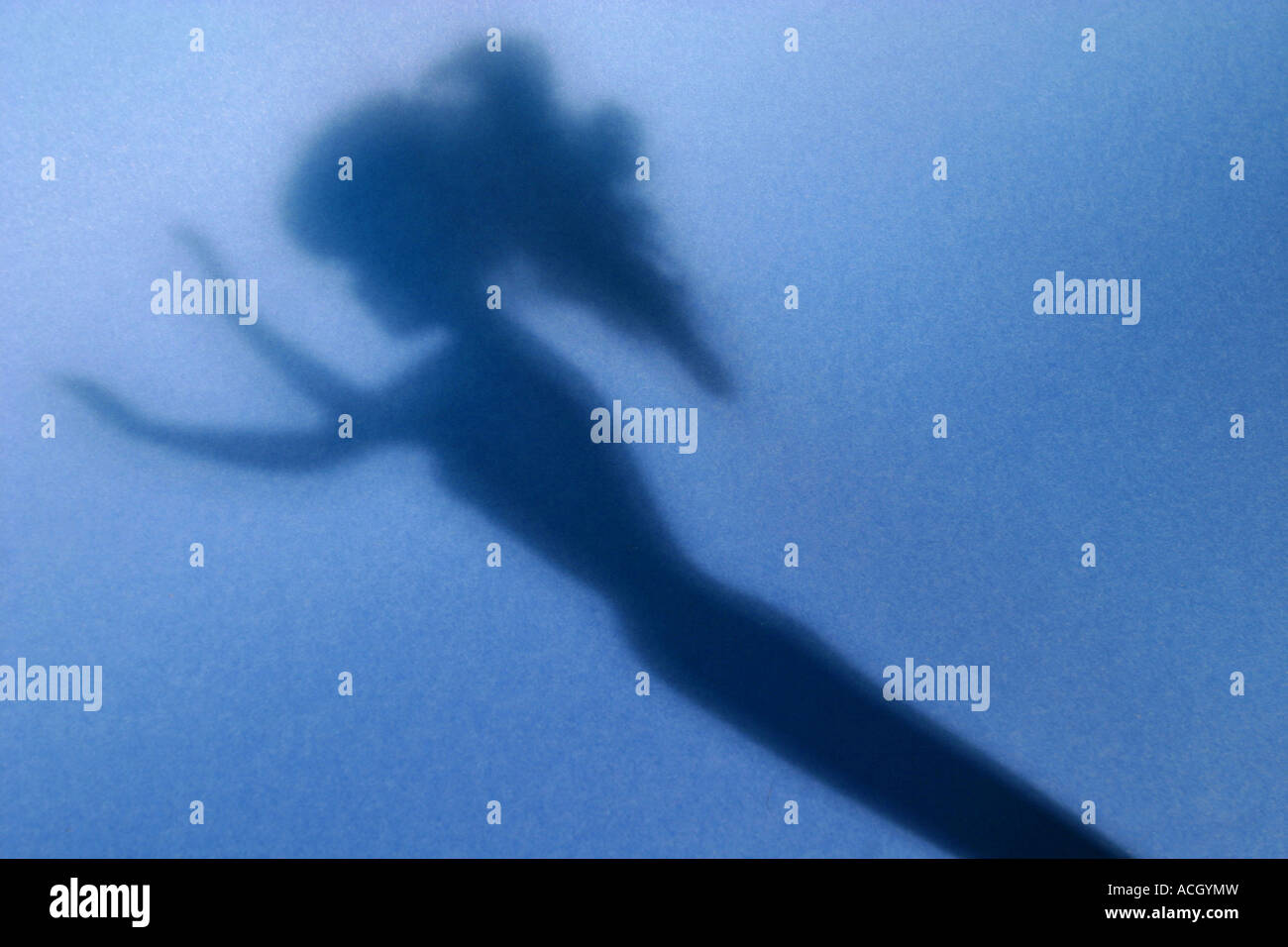 shadow of barbie type doll with arms raised Stock Photo - Alamy