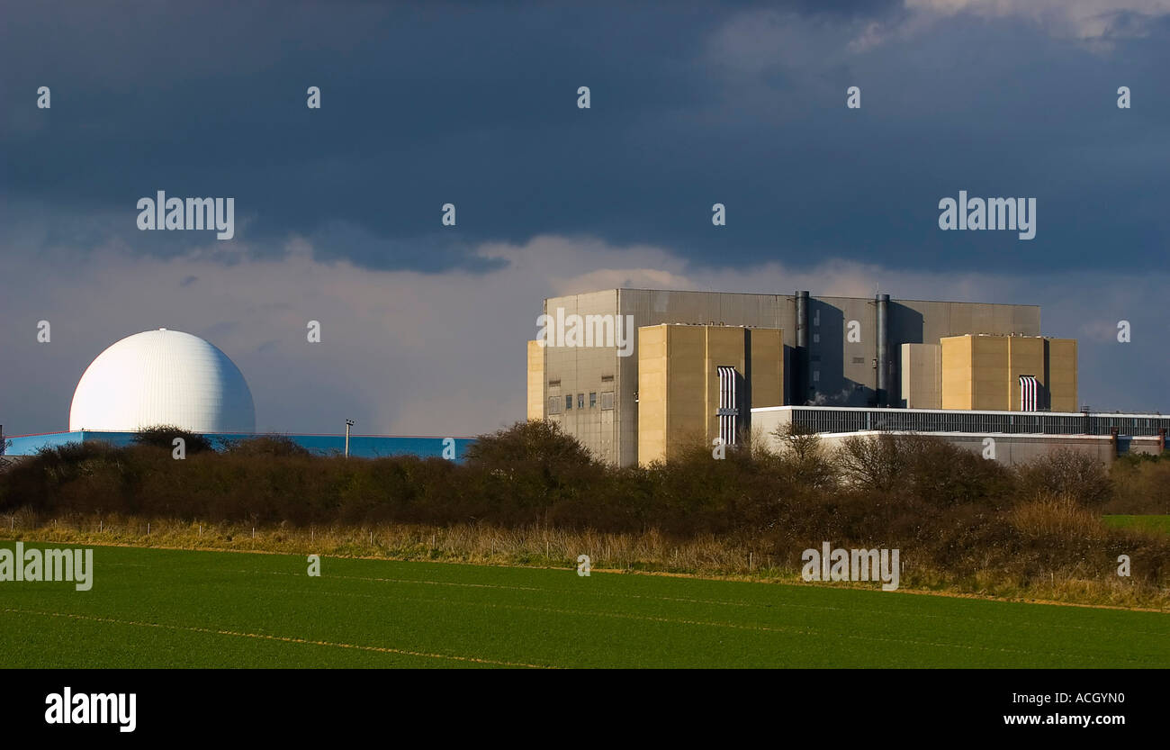 Sizewell A Magnox and B PWR Nuclear Power Stations Suffolk England UK ...
