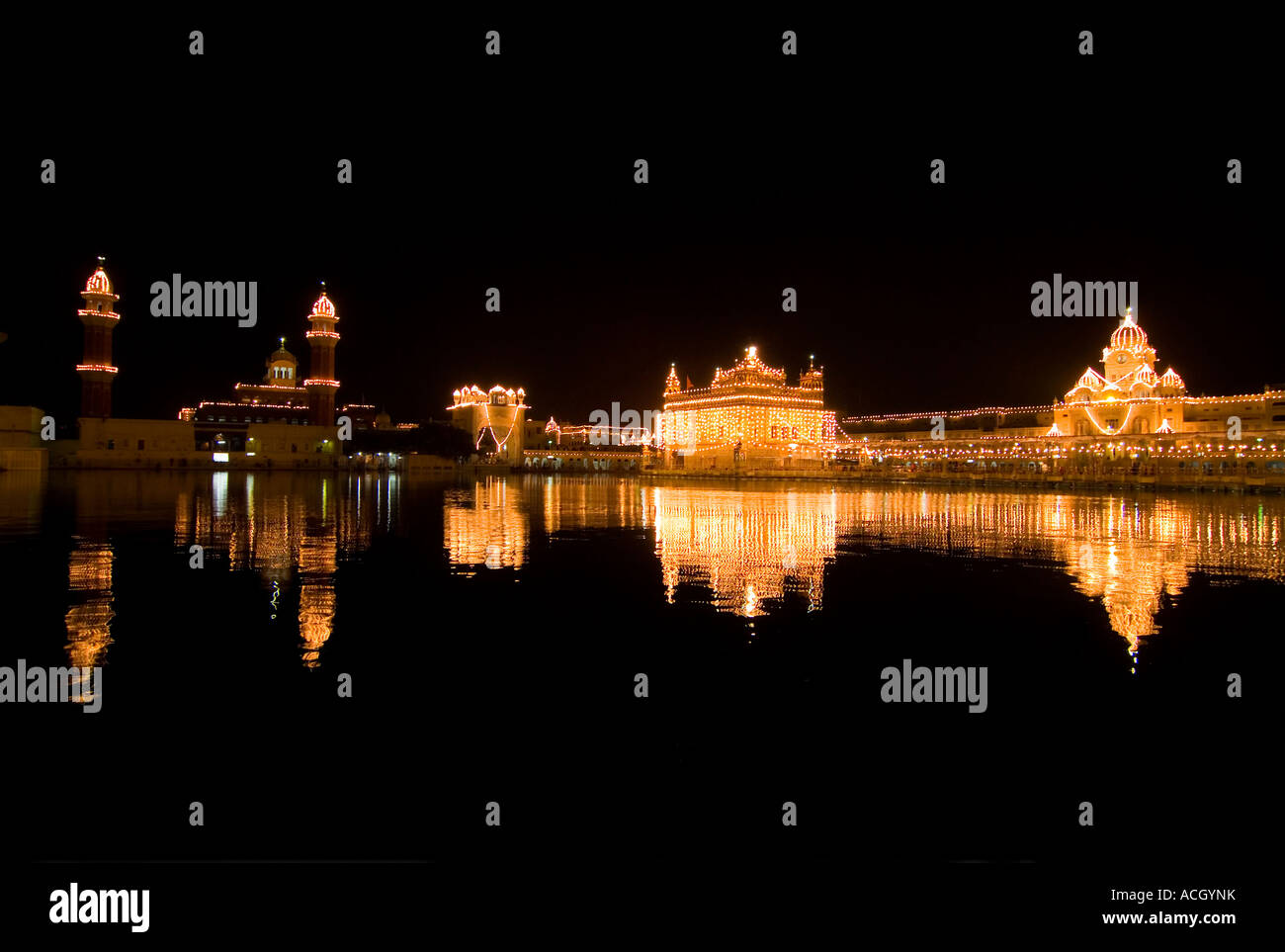 Golden Temple At Night Wallpaper Hd