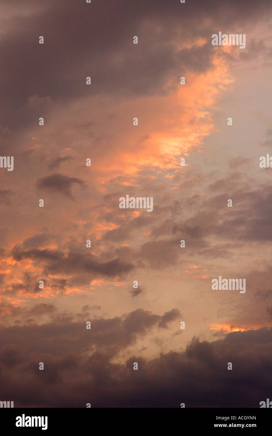 Clouds in evening light Stock Photo - Alamy