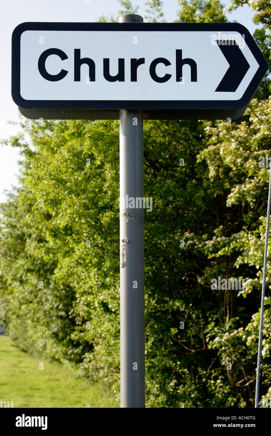 Church signpost, England, UK Stock Photo - Alamy