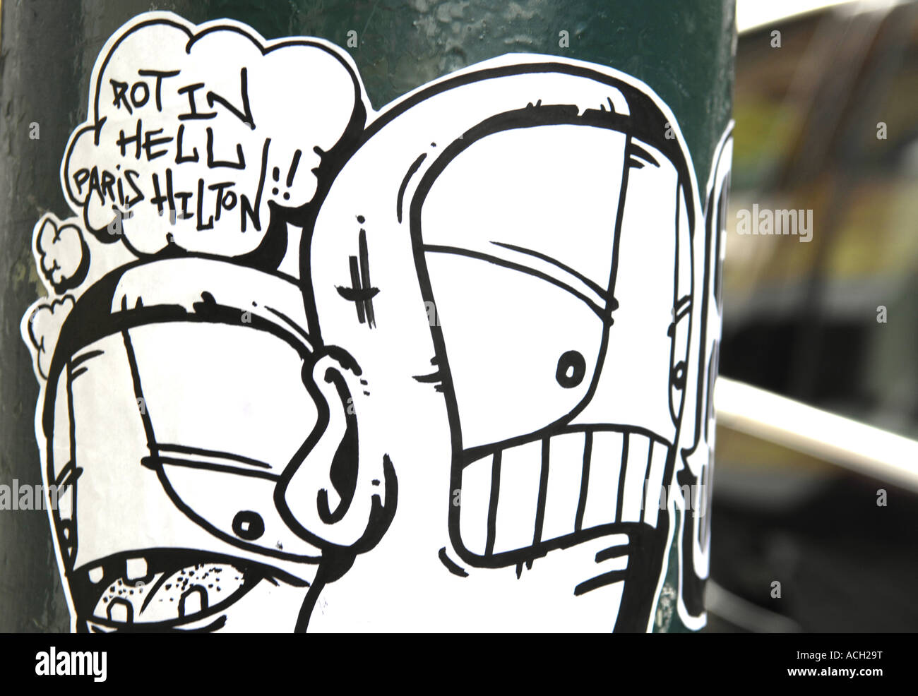 rot in hell paris hilton sticker art northern quarter manchester uk gb ...