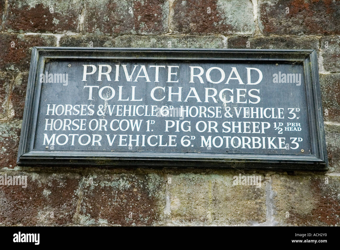 Old toll sign hi-res stock photography and images - Alamy