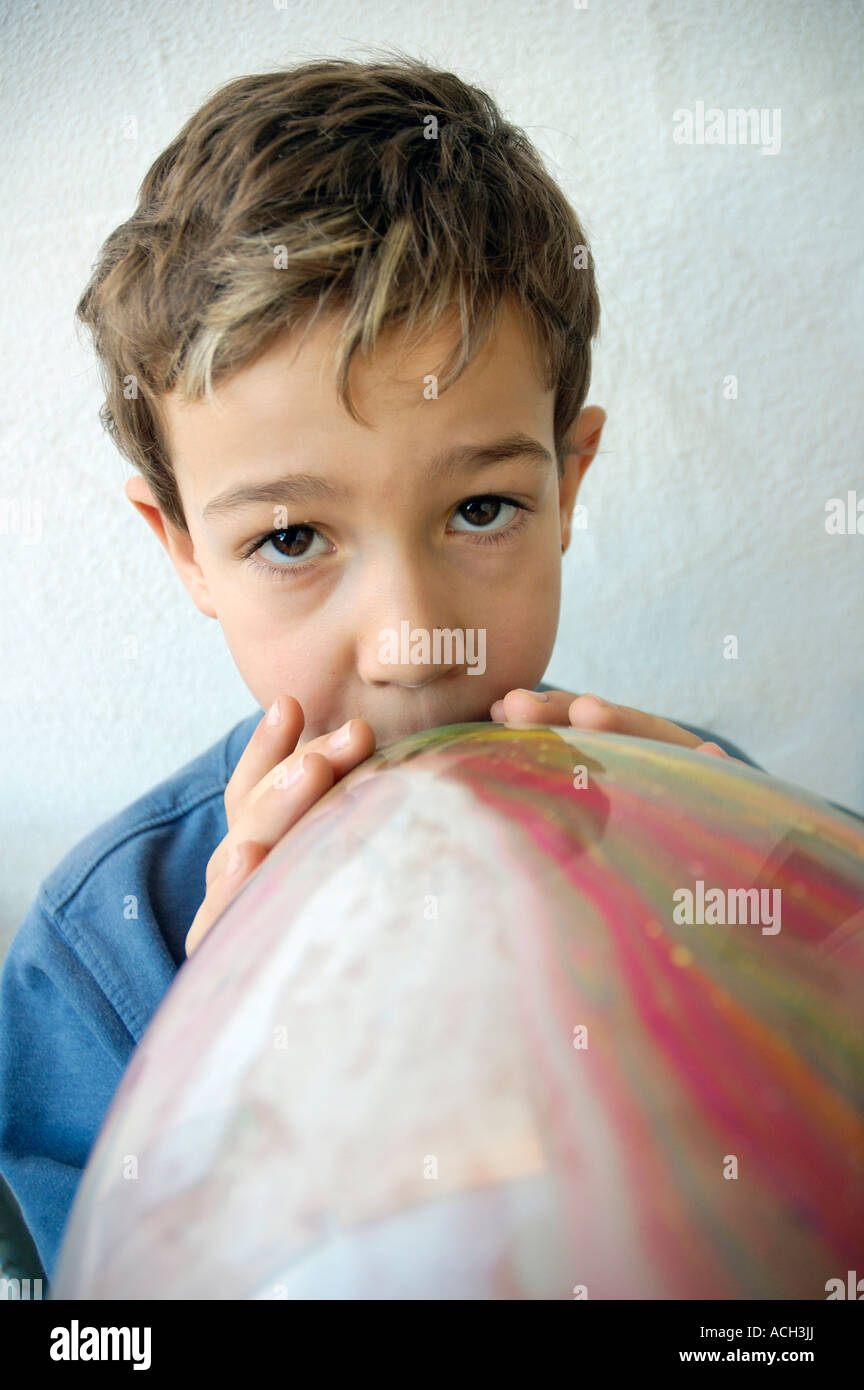 Boy with balloon Stock Photo - Alamy