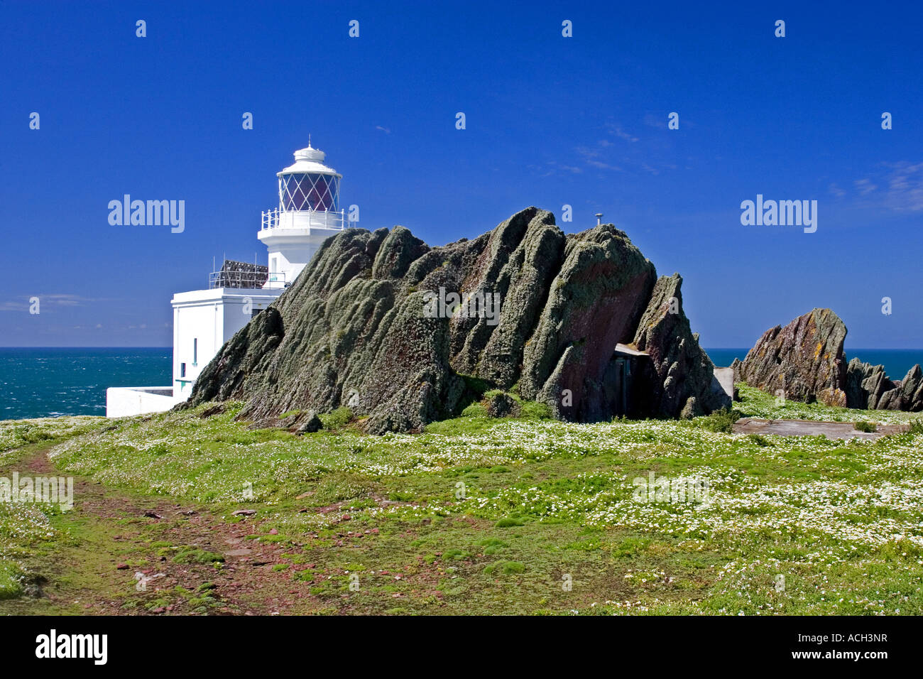 Skokholm Trinity Lighthouse Stock Photo - Alamy
