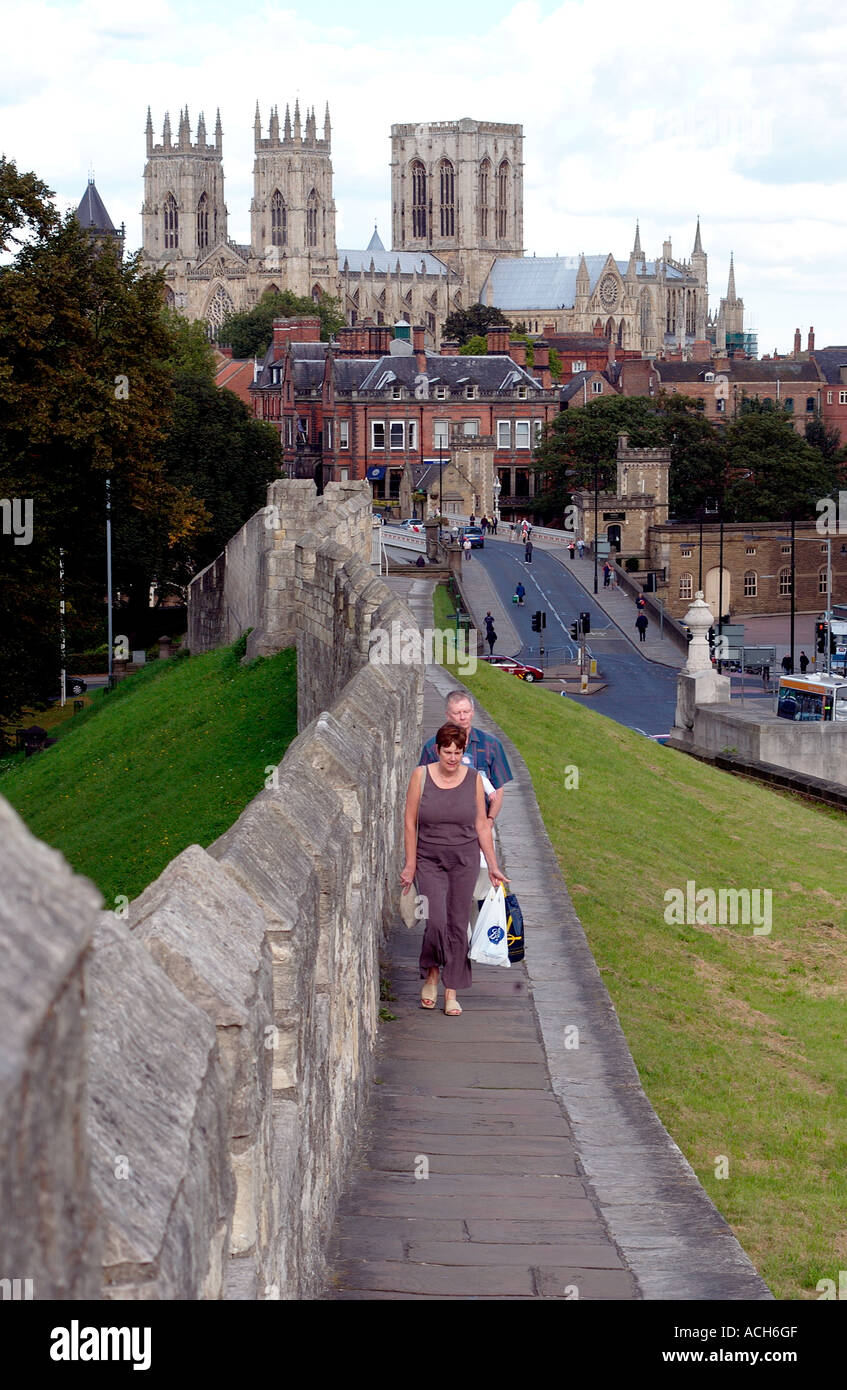 Old city walls & Minster, York, UK (1 Stock Photo - Alamy