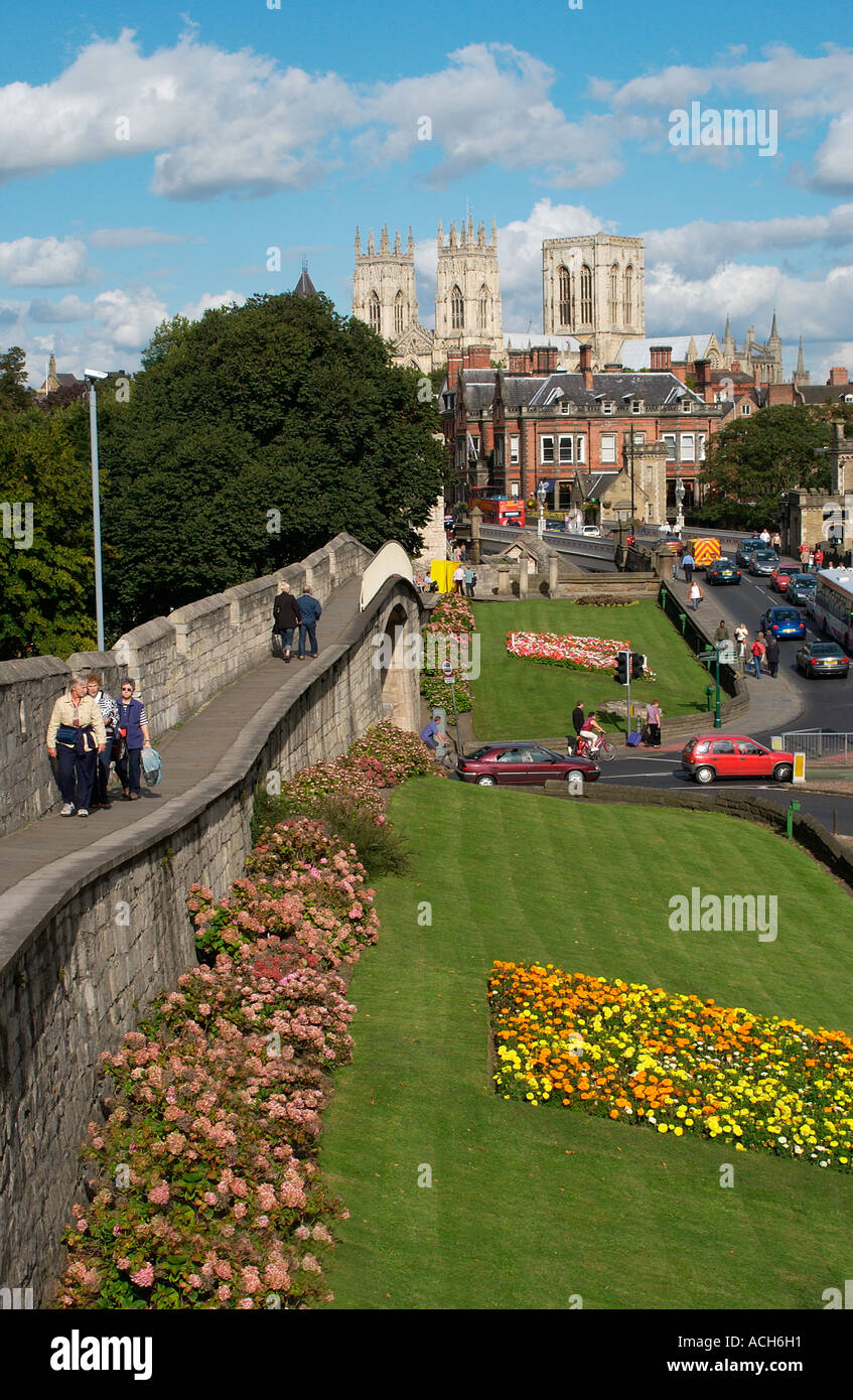 Old city walls & Minster, York, UK (3 Stock Photo - Alamy