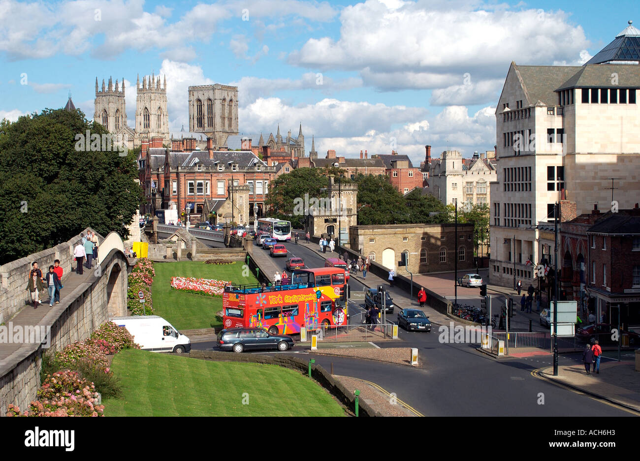 Old city walls & Minster, York, UK (4 Stock Photo - Alamy
