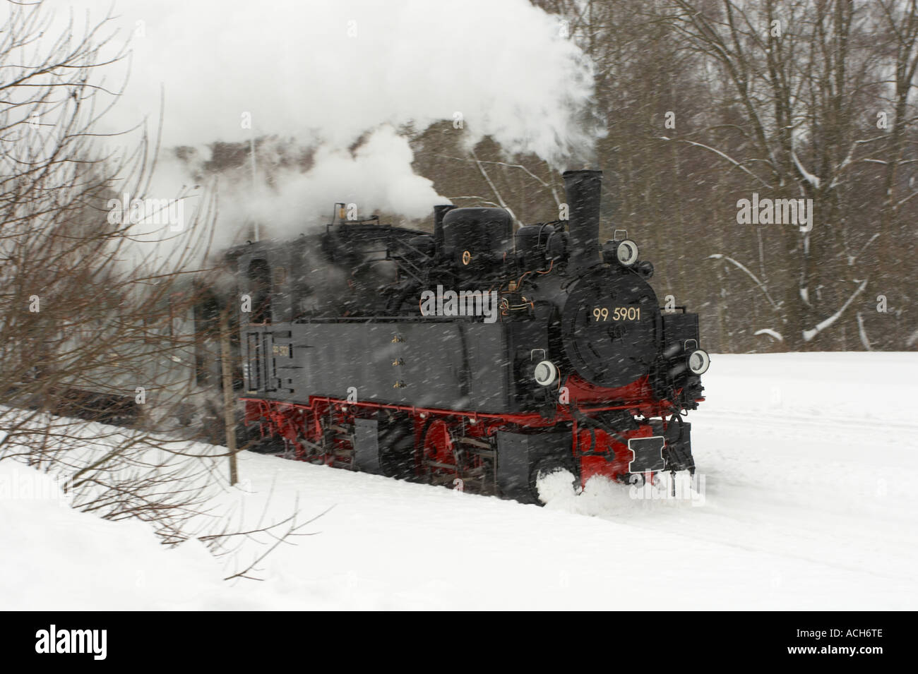 Historic steam engine travel in Harz Stock Photo - Alamy
