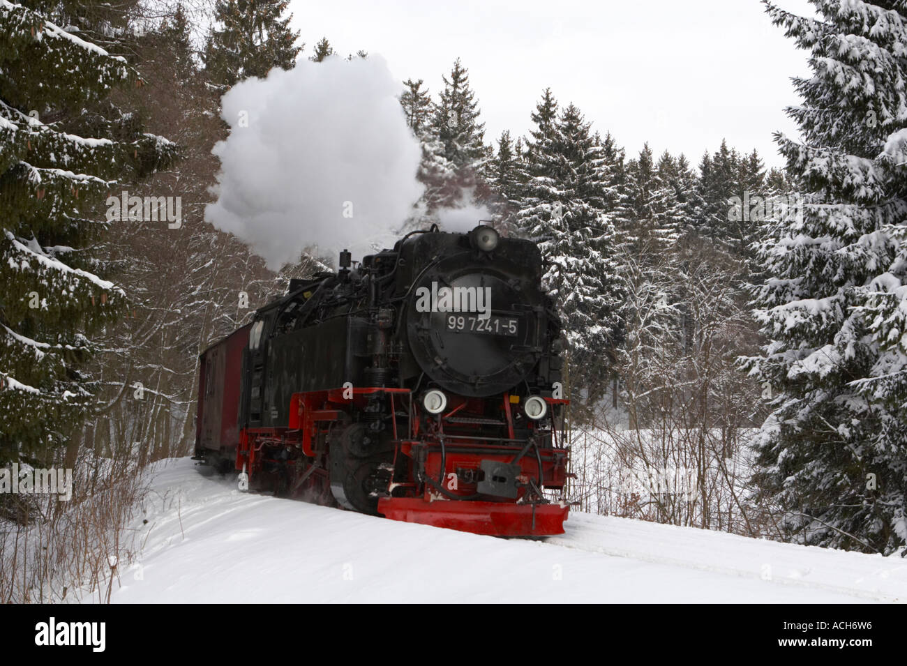 Historic steam engine travel on Harz Stock Photo - Alamy