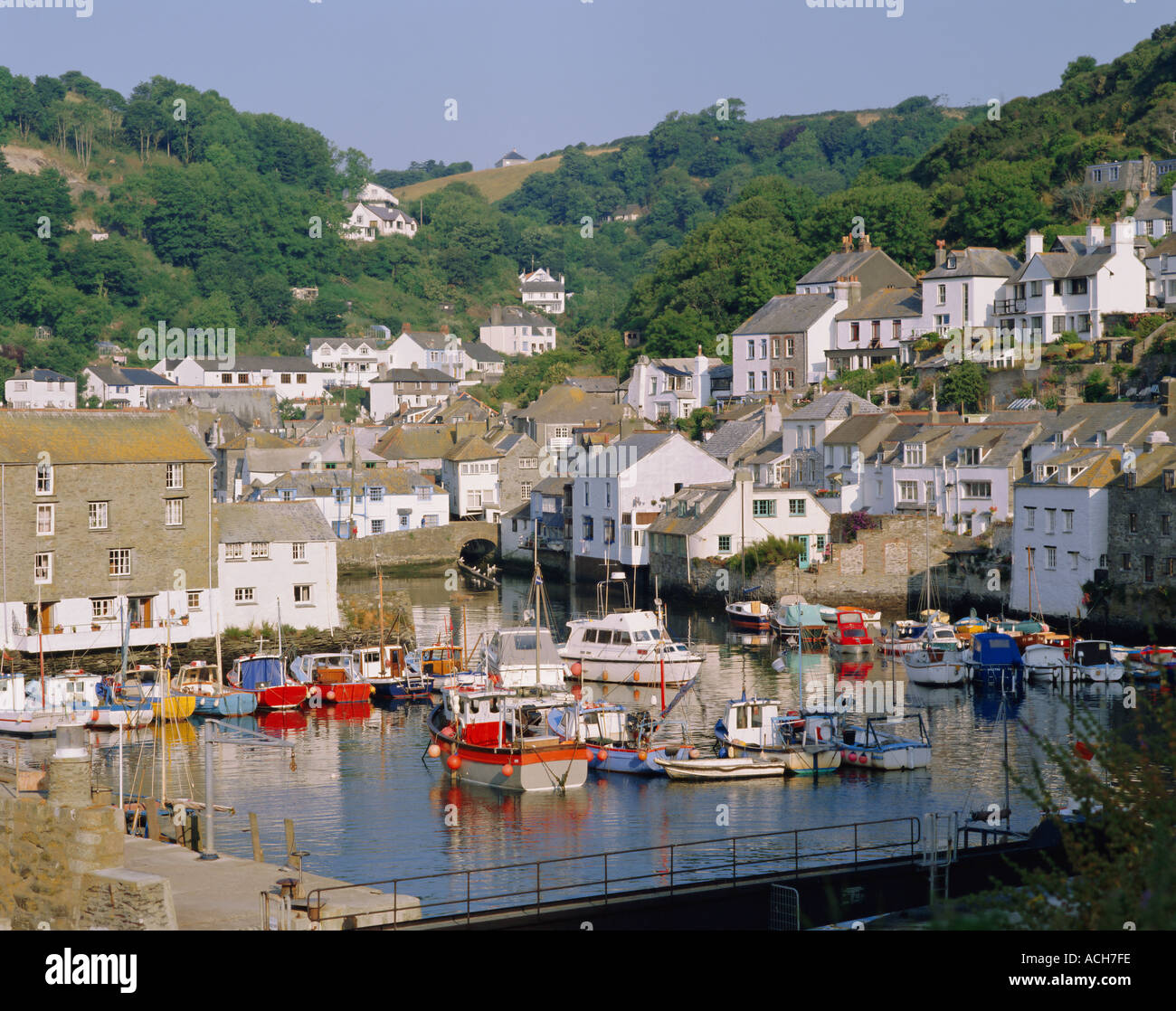 The harbour and village Polperro Cornwall England UK Stock Photo - Alamy