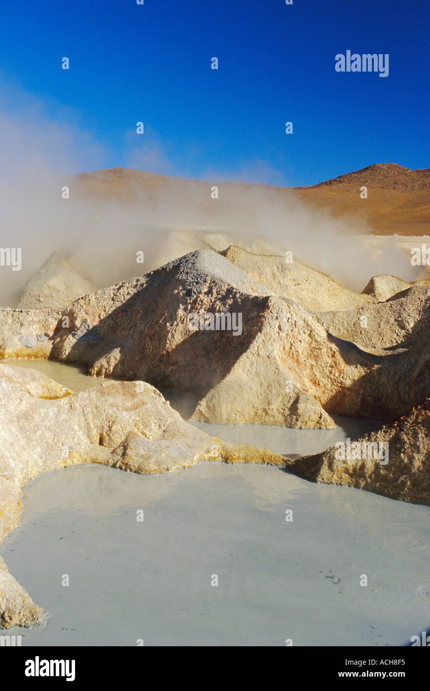 Hot springs and mud pools Salar de Uyuni Bolivia South America Stock ...