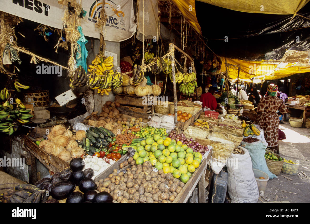 The market historic town of Lamu founded by Moslem Arab traders from ...