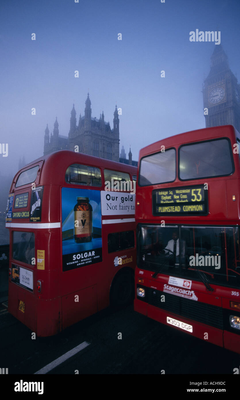 Two london buses hi-res stock photography and images - Alamy