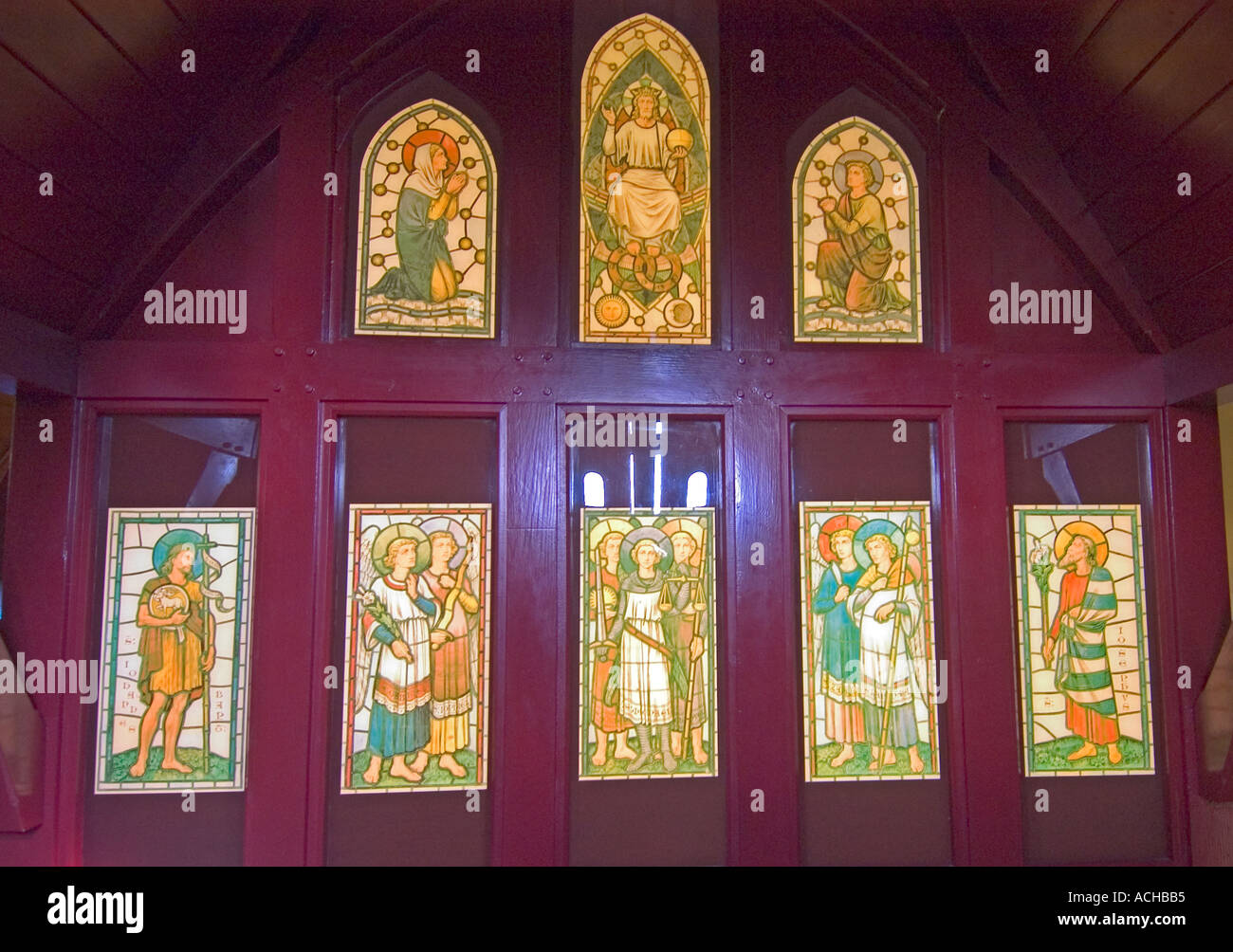 Stained Glass Windows inside Castell Coch, (Red Castle), Tongwynlais ...