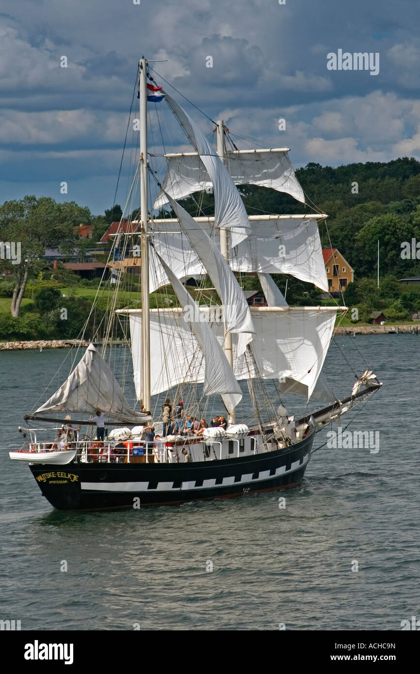 Sailing ship entering Svendborg Sund. Funen, Denmark Stock Photo - Alamy