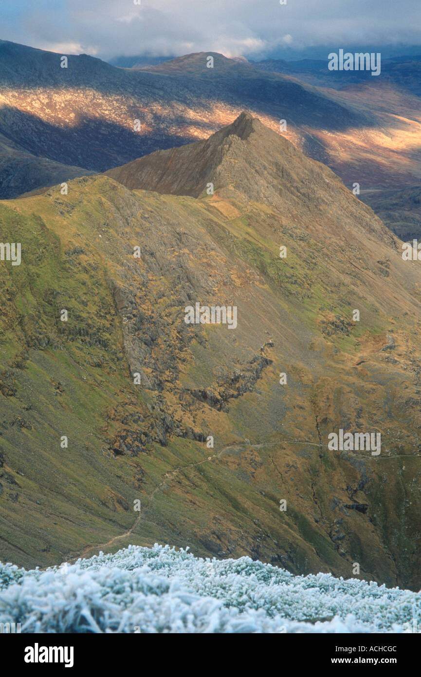 Crib Goch from Snowdon Snowdonia North West Wales Stock Photo - Alamy