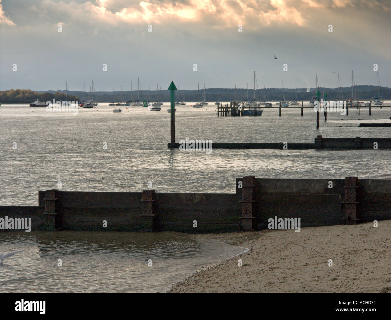 Tidal defences at Poole Dorset Stock Photo - Alamy