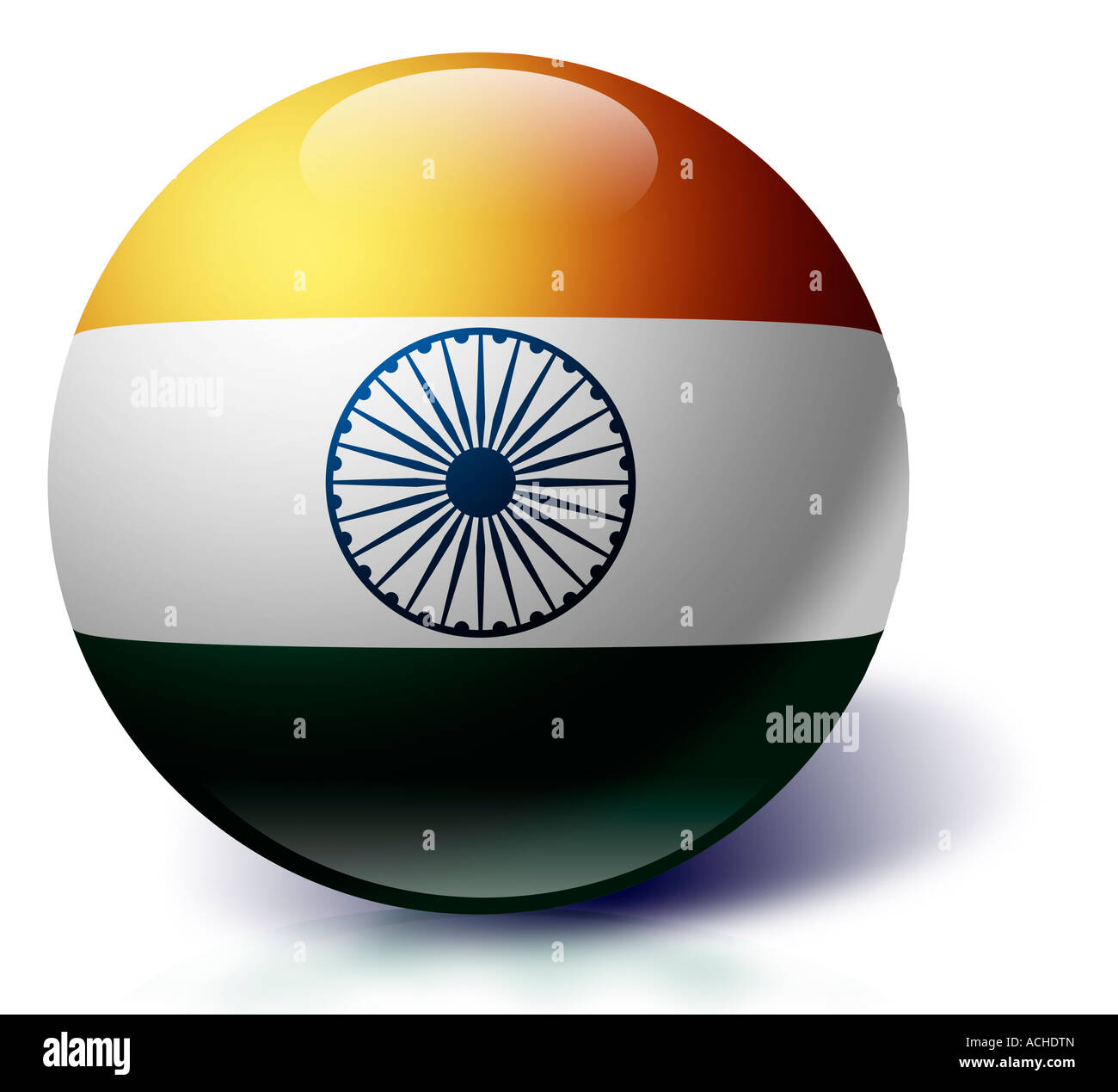 India flag as a glass ball Stock Photo - Alamy